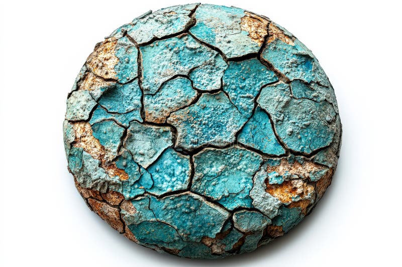 Blue and Brown Rock with a Cracked Surface Stock Image - Image of rust ...