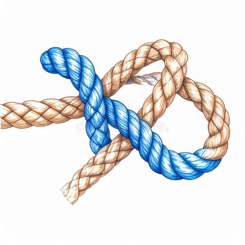 Blue and Brown Rope Knot Illustration Stock Image - Illustration of ...