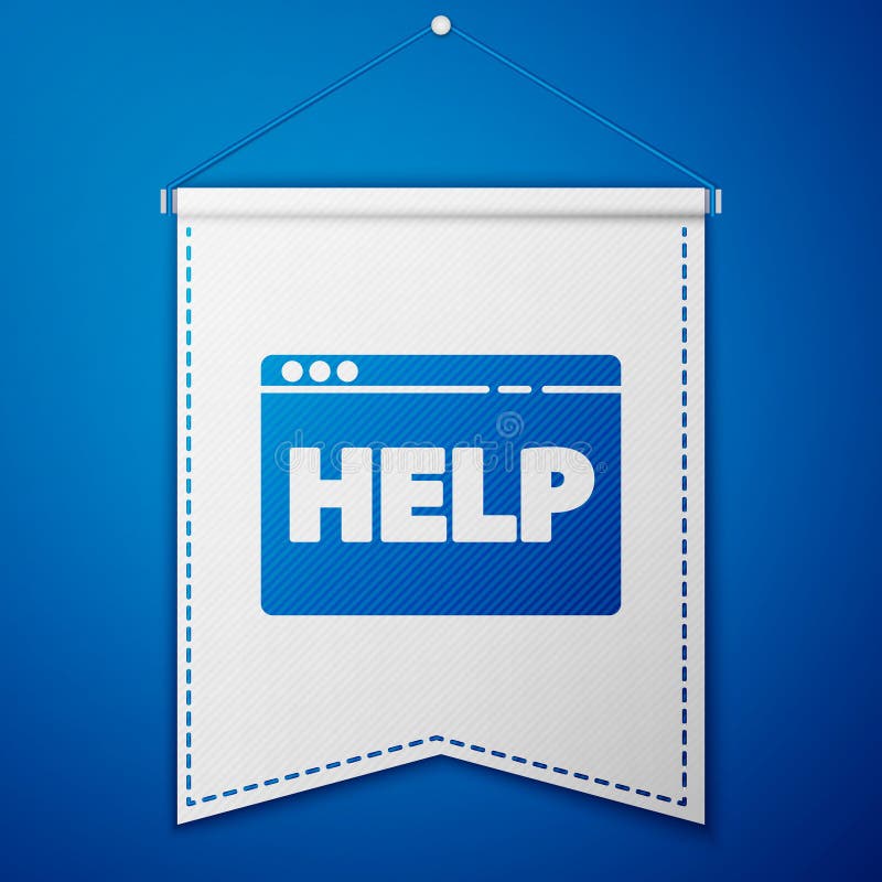 Blue Browser Help Icon Isolated on Blue Background. Internet ...