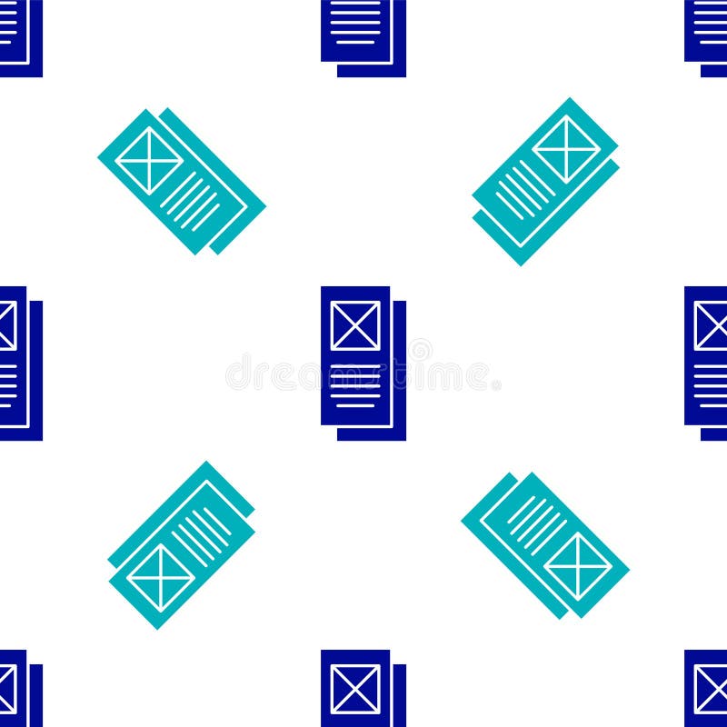 Blue Browser Window Icon Isolated Seamless Pattern on White Background ...