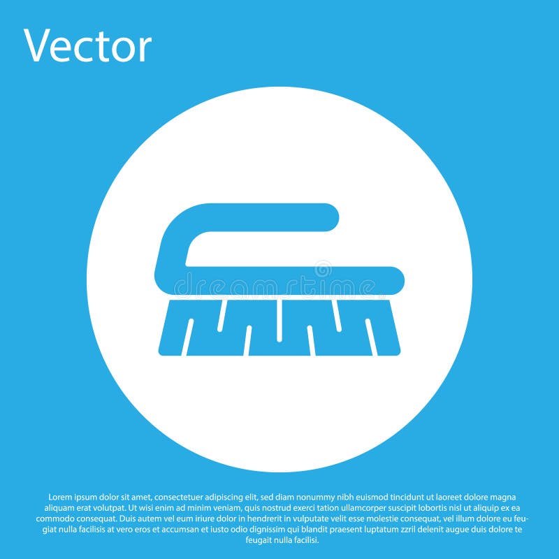 Blue Brush for Cleaning Icon Isolated on Blue Background. Cleaning ...