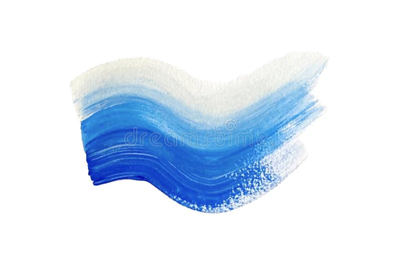 Blue Brush Wave Stroke with Acrylic or Gouache Paint, Marine Theme ...