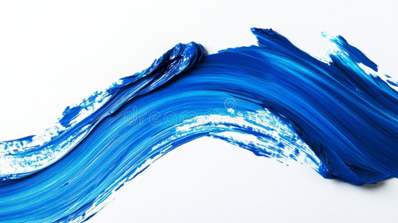 Blue Brushstroke on White Background, Abstract Art Concept Stock Photo ...