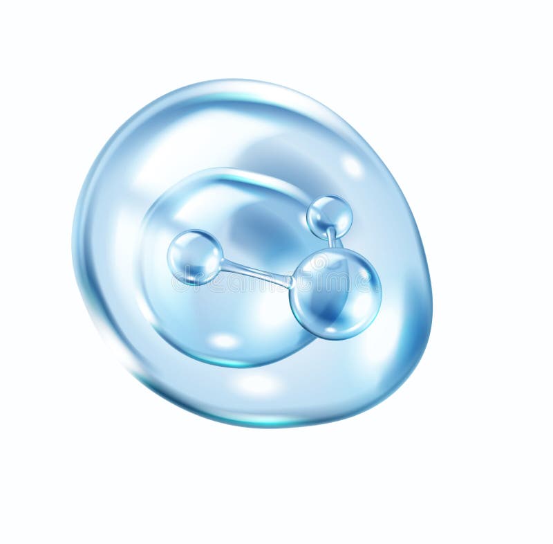 Blue Bubble with Collagen Molecules Realistic Illustration Stock ...