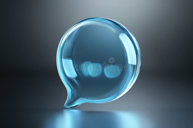Blue Bubble with Three Dots in the Middle Stock Image - Image of dots ...