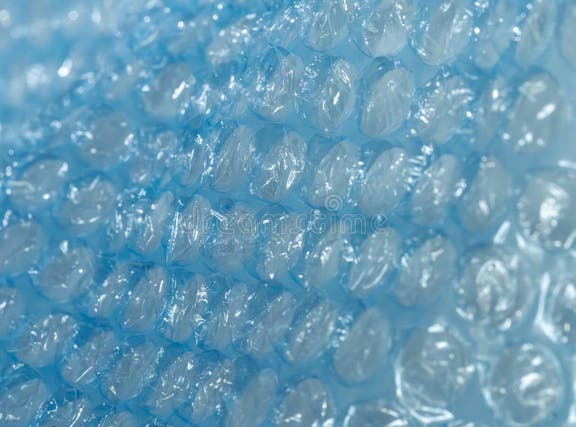 Blue Bubble Wrap Close Up in Diagonal Direction, Full Frame Stock Image - Image of surface ...