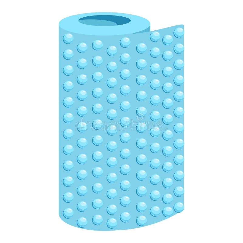 Blue Bubble Wrap Roll for Packing Fragile Items Stock Vector ...