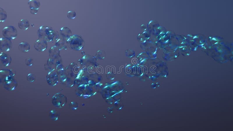 Blue Bubbles Against a Smooth Background. Digital VFX, 4K 60fps Stock ...