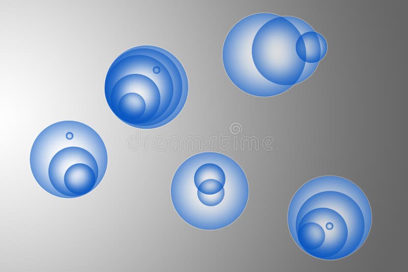 The Blue Bubbles of Different Shapes Stock Illustration - Illustration ...