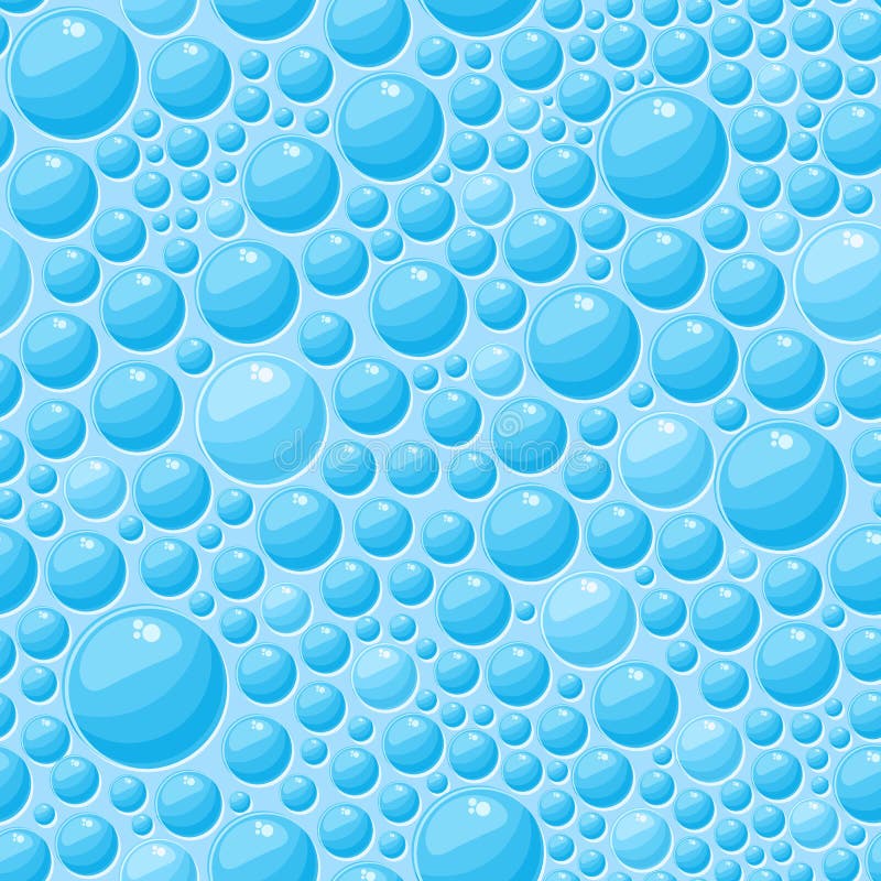 Blue Bubbles Seamless Pattern Stock Vector - Illustration of glass ...