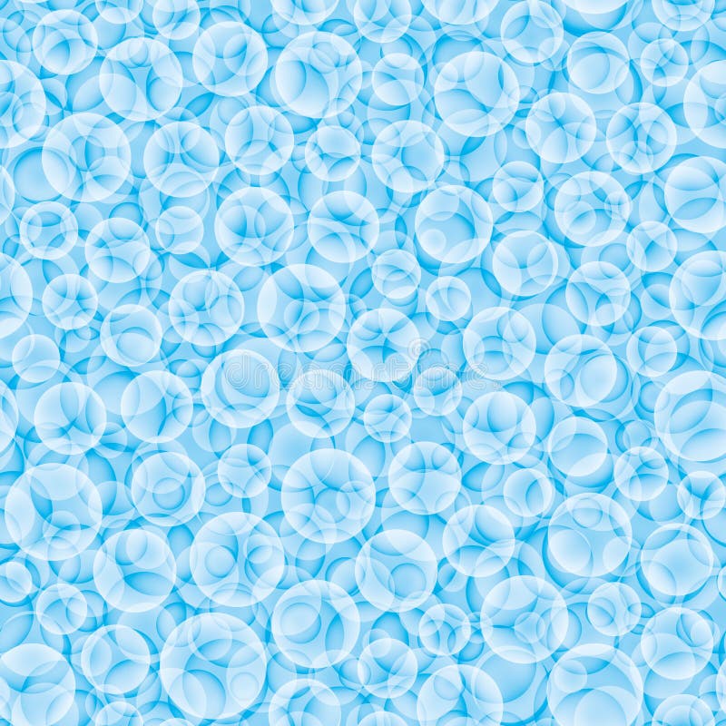 Blue Bubbles Seamless Pattern. Stock Illustration - Illustration of ...