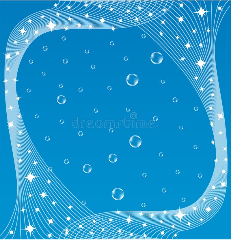 Blue Bubbles and Stars Background Stock Vector - Illustration of ...