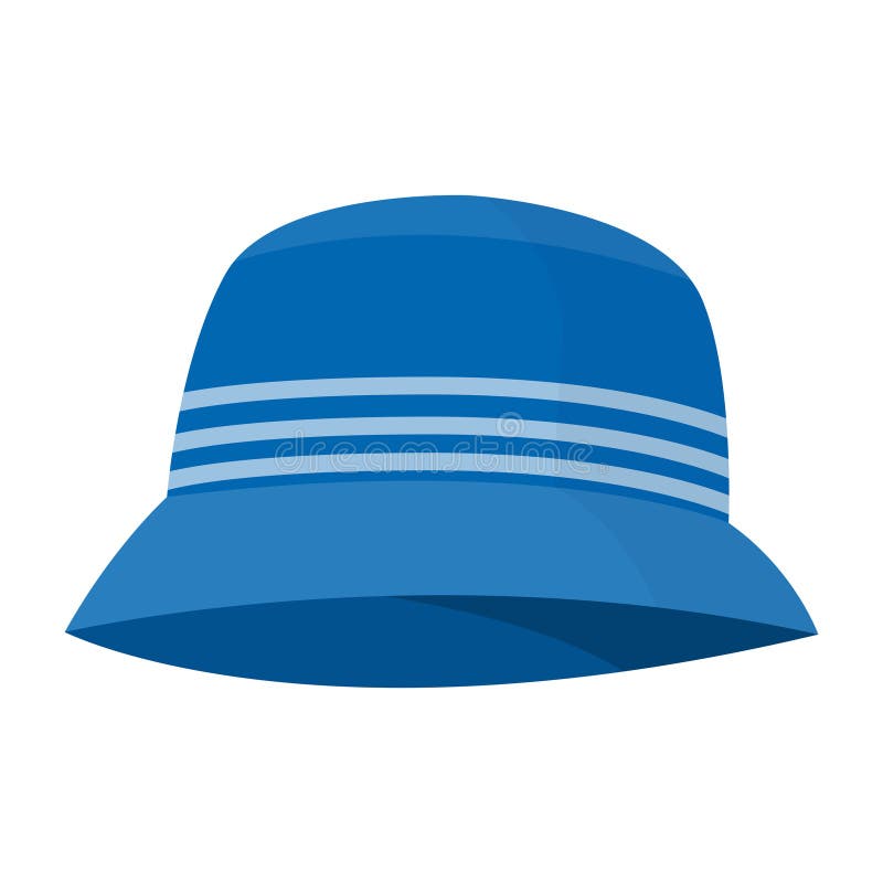 Blue Bucket Hat with Light Blue Stripes Design Vector Illustration ...