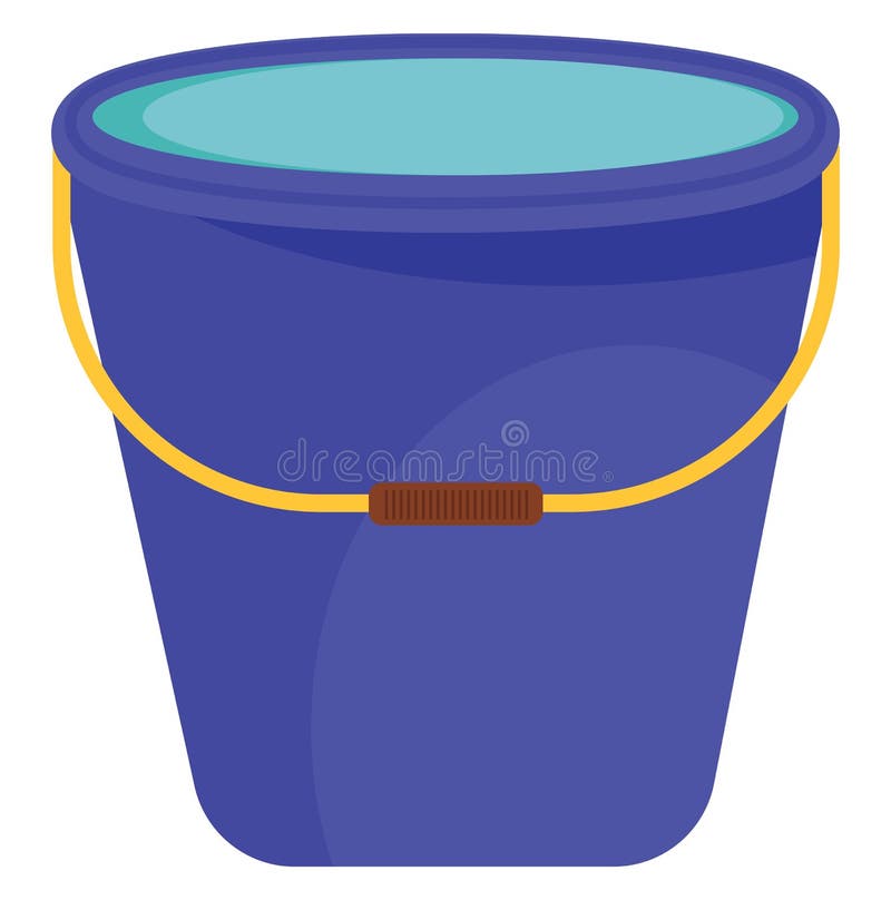 Blue Bucket - Full Color Vector Illustration. Plastic or Metal Bucket ...