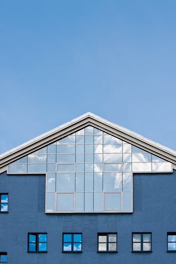 Blue building stock image. Image of glass, building, sunlight - 18207131