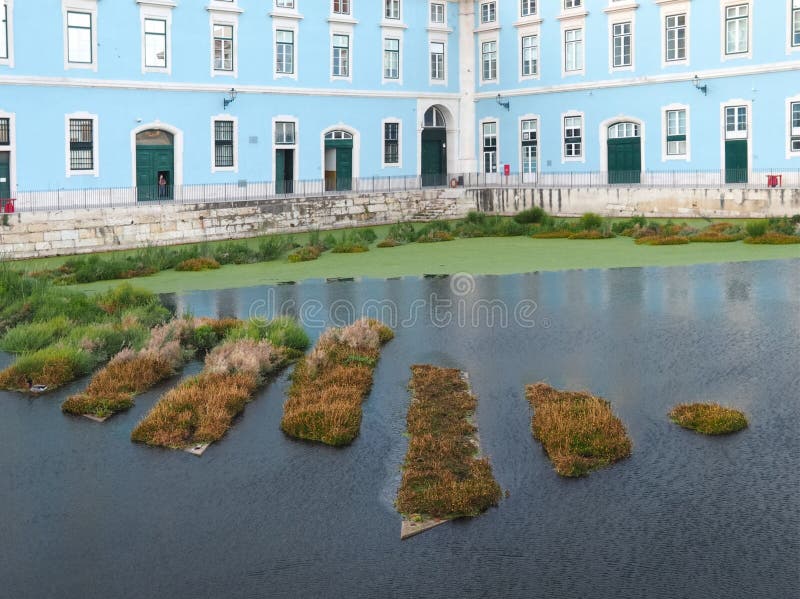 Blue Building of Central Marine Adminstration in Lisbon Portugal Stock ...