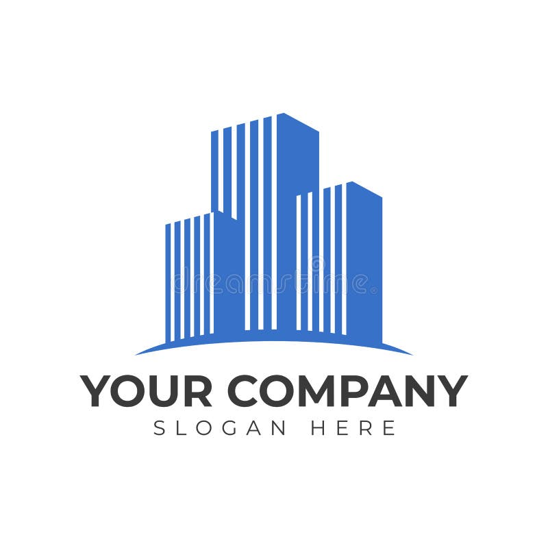 Blue Building Company Logo Concept Stock Illustration - Illustration of ...