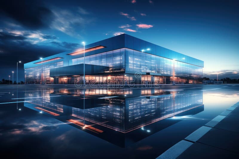 Blue Building Modern Perspective for Innovation and Technology Business ...