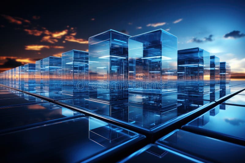 Blue Building Modern Perspective for Innovation and Technology Business ...