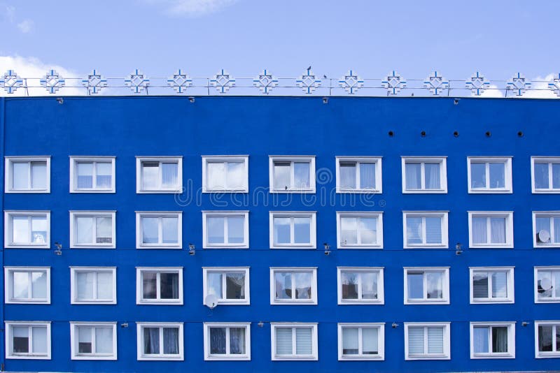 A Blue Building with Windows. Building in the Center of Vitebsk ...