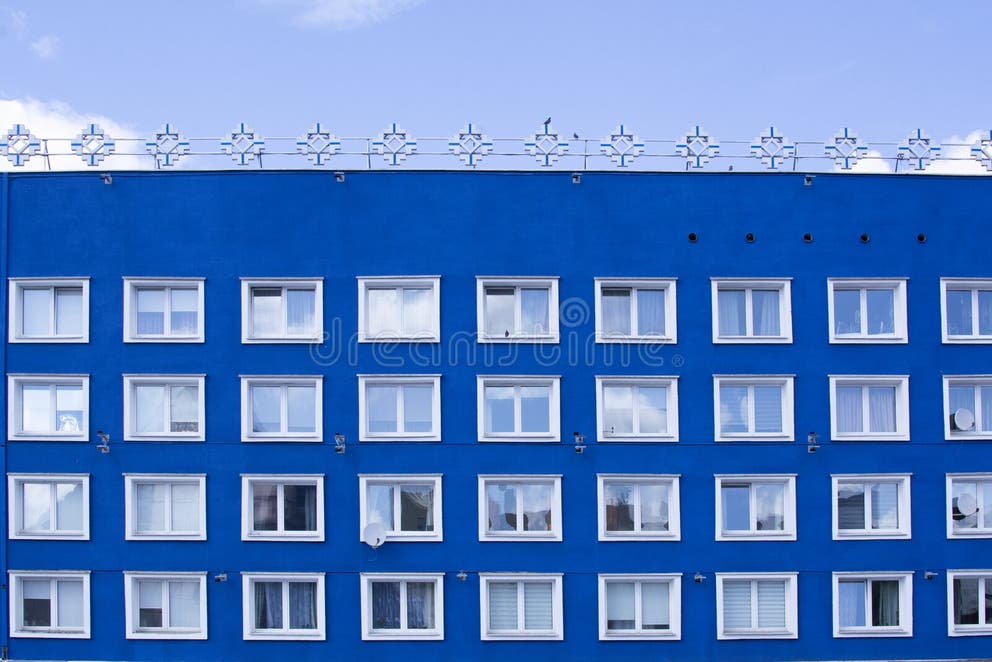 A Blue Building with Windows. Building in the Center of Vitebsk ...