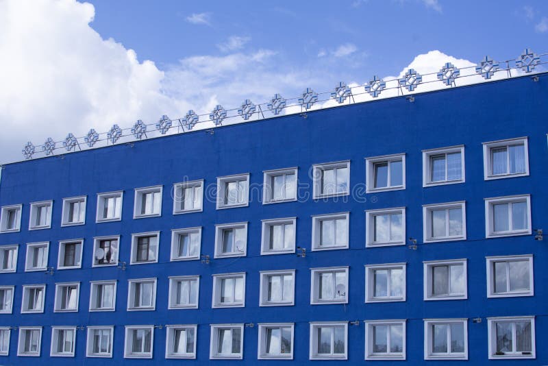 A Blue Building with Windows. Building in the Center of Vitebsk ...