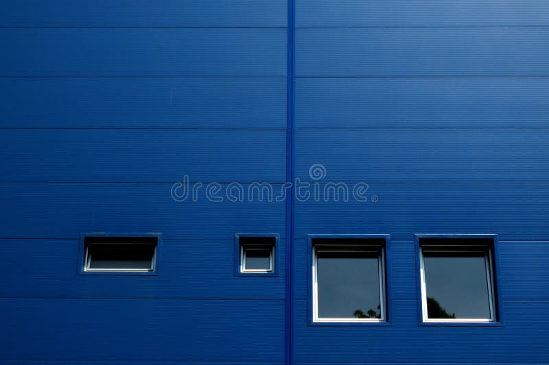 Blue building with windows stock image. Image of architecture - 109417867