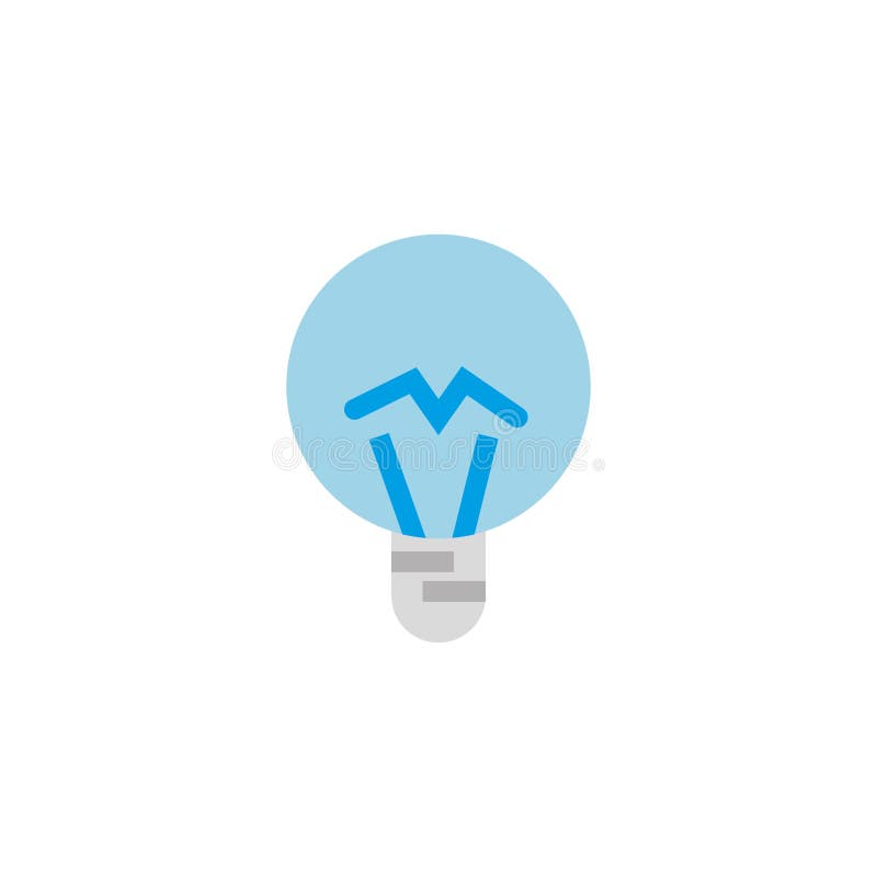 Blue Bulb Energy Electricity Light Flat Icon Stock Vector ...