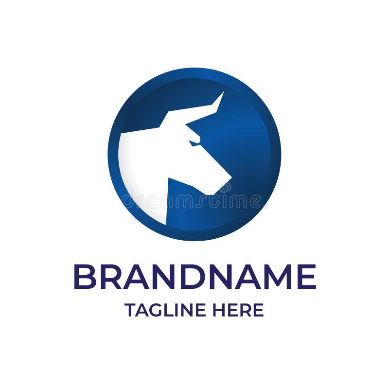 Blue Bull Modern Logo Icon stock illustration. Illustration of ...
