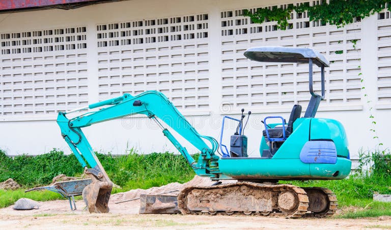 Blue bulldozer stock image. Image of excavate, industry - 31814247