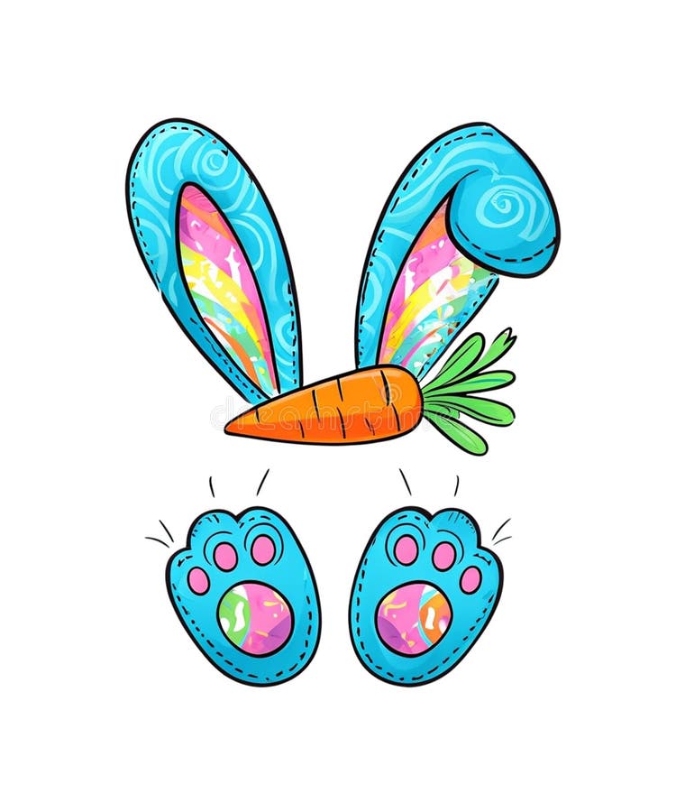 Blue Bunny Split Monogram stock illustration. Illustration of ...