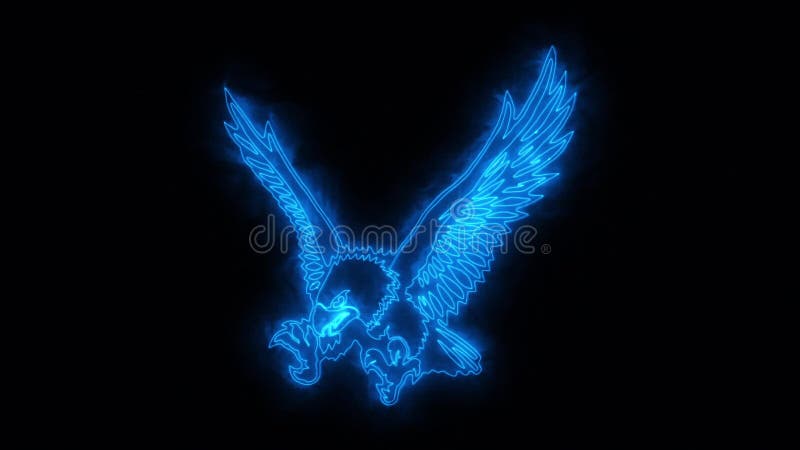Blue Burning Eagle Animated Logo with Reveal Effect Stock Video - Video ...