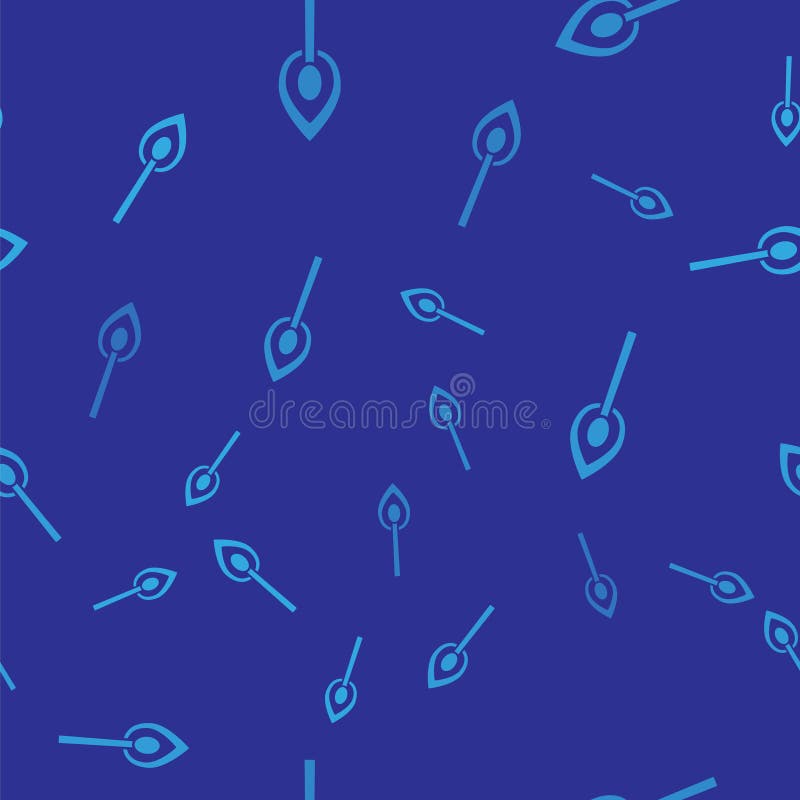 Blue Burning Match with Fire Icon Seamless Pattern on Blue Background ...