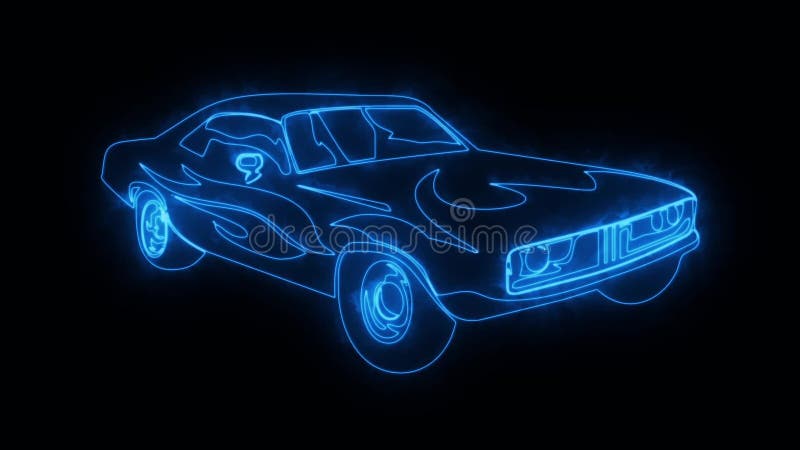 Blue Burning Muscle Car Animated Logo Loop Graphic Element Stock Video ...