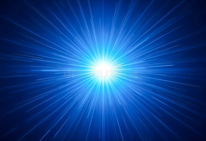 Blue Burst Background, Abstract Radiant Blue Light Rays Burst ...