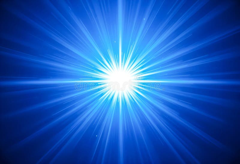 Blue Burst Background, Abstract Radiant Blue Light Rays Burst ...