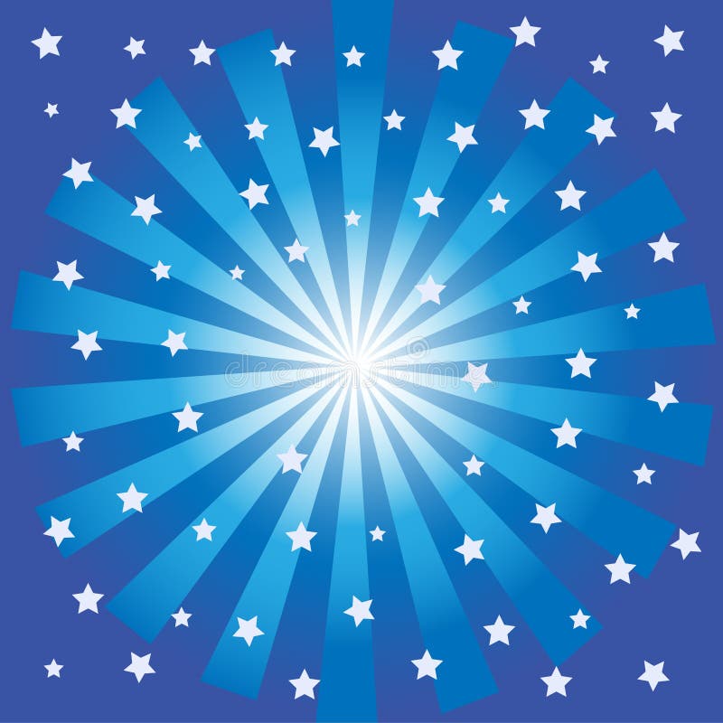 Blue burst with stars stock vector. Illustration of blue - 11390851