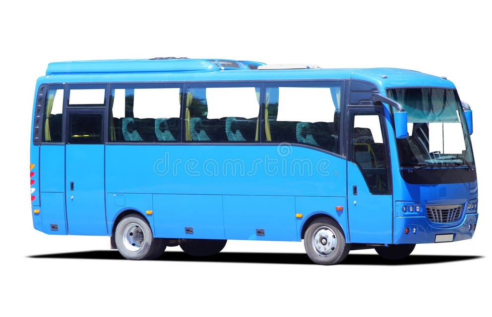 Blue bus stock photo. Image of road, isolated, transport - 15206216