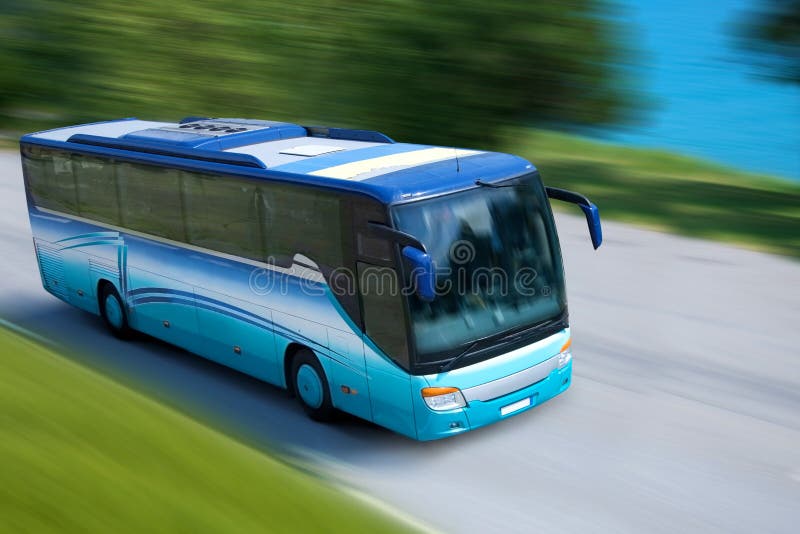 Blue bus stock image. Image of transport, transportation - 14741721