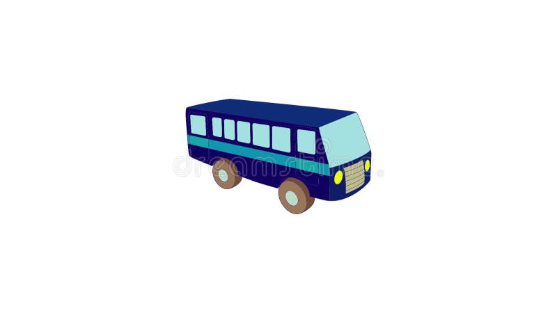 Blue bus icon animation stock footage. Video of service - 239575856