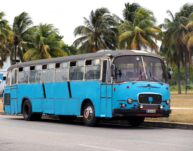 Blue Bus at Playa Del Este Cuba Editorial Photo - Image of cuban ...