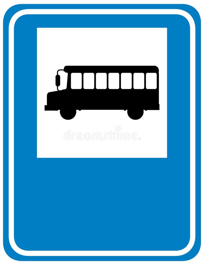 Blue Bus Stop Sign with Stand Isolated on Transparent Background Stock ...
