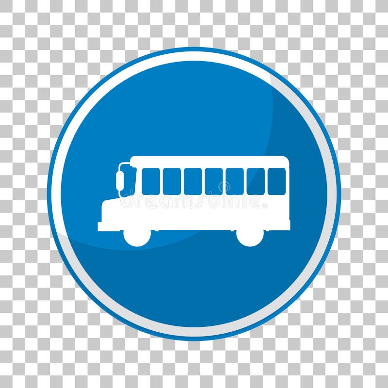 Blue Bus Stop Sign with Stand Isolated on Transparent Background Stock ...