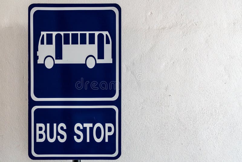 Blue Bus Stop Sign