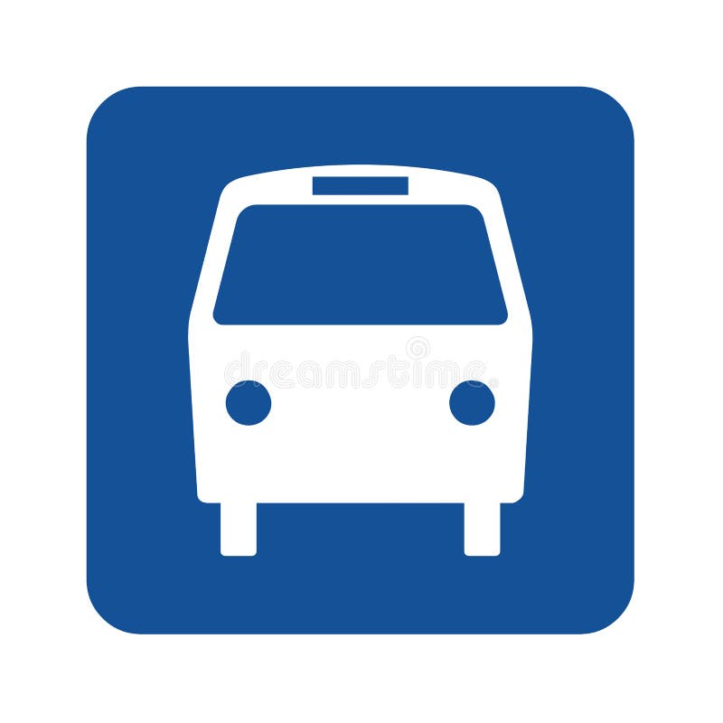 Blue Bus Symbol Illustration Stock Illustration - Illustration of ...