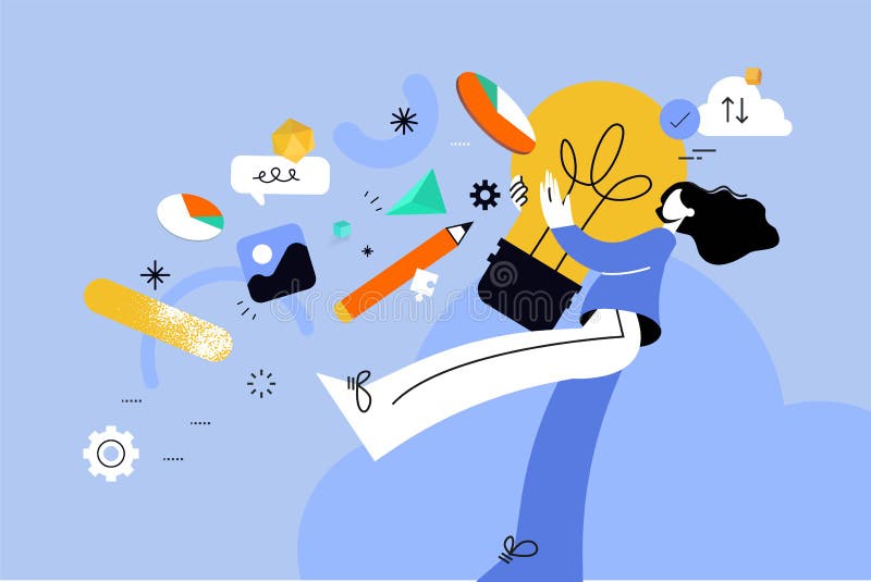 Vector Illustration of Creativity, Innovation, Creative Process ...