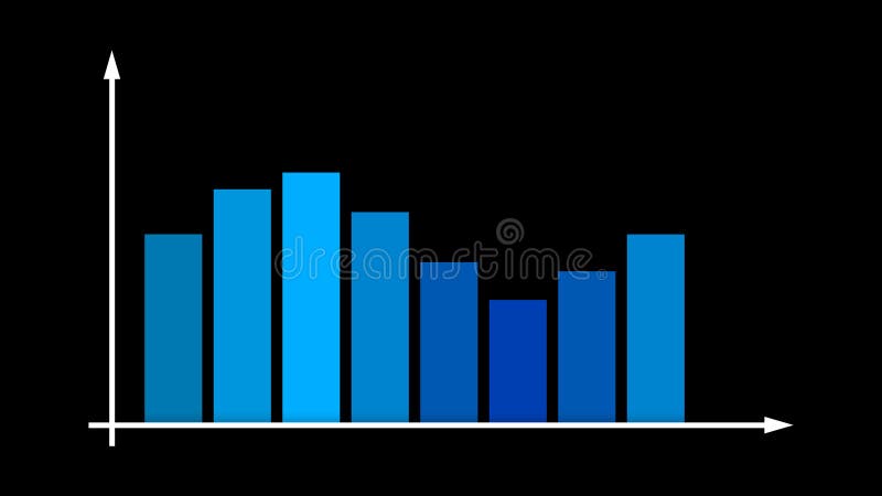 Blue Business Bar Chart with Axes Stock Illustration - Illustration of ...