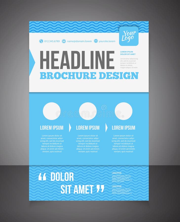 Blue Business Brochure or Offer Flyer Design Template. Brochure Stock ...