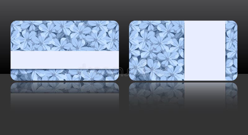Blue Business Cards with Floral Patterns. Vector Eps-10 Stock Vector ...