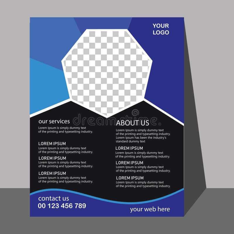 Blue Business Flyer Design A4 Size Template Stock Vector - Illustration ...